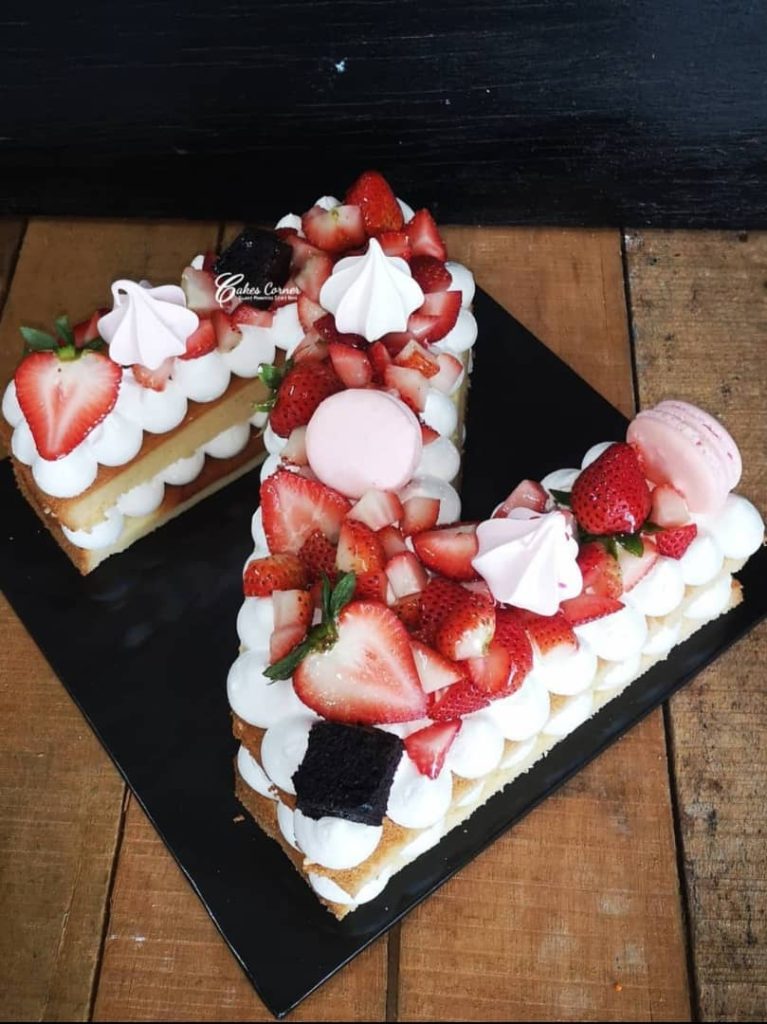 Alphabet Monogram Cake - Birthday Cake Kuching